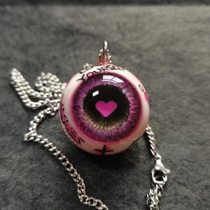 Handmade Resin Eyeball Jewelry, Doodle Eyeball Cute Necklaces, Gothic ...