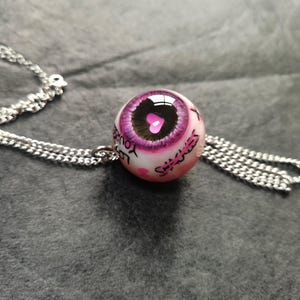 Handmade Resin Eyeball Jewelry, Doodle Eyeball Cute Necklaces, Gothic ...