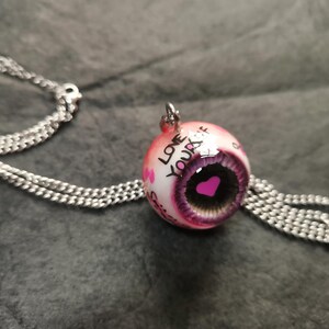 Handmade Resin Eyeball Jewelry, Doodle Eyeball Cute Necklaces, Gothic ...