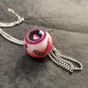 Handmade Resin Eyeball Jewelry, Doodle Eyeball Cute Necklaces, Gothic ...