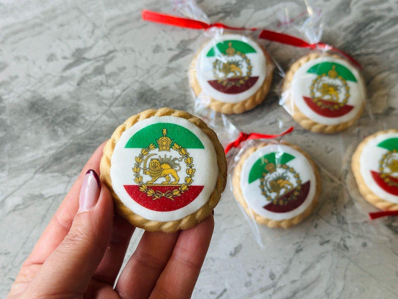 Lion and Sun Cookie | Pahlavi Royal Emblem | Handmade Edible Image ...