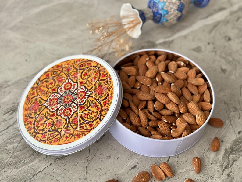 Persian Pistachios & Almonds in Decorative Persian Box, Norooz Gift ...