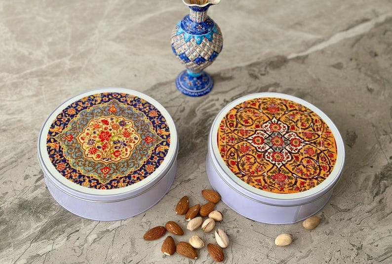 Persian Pistachios & Almonds in Decorative Persian Box, Norooz Gift ...