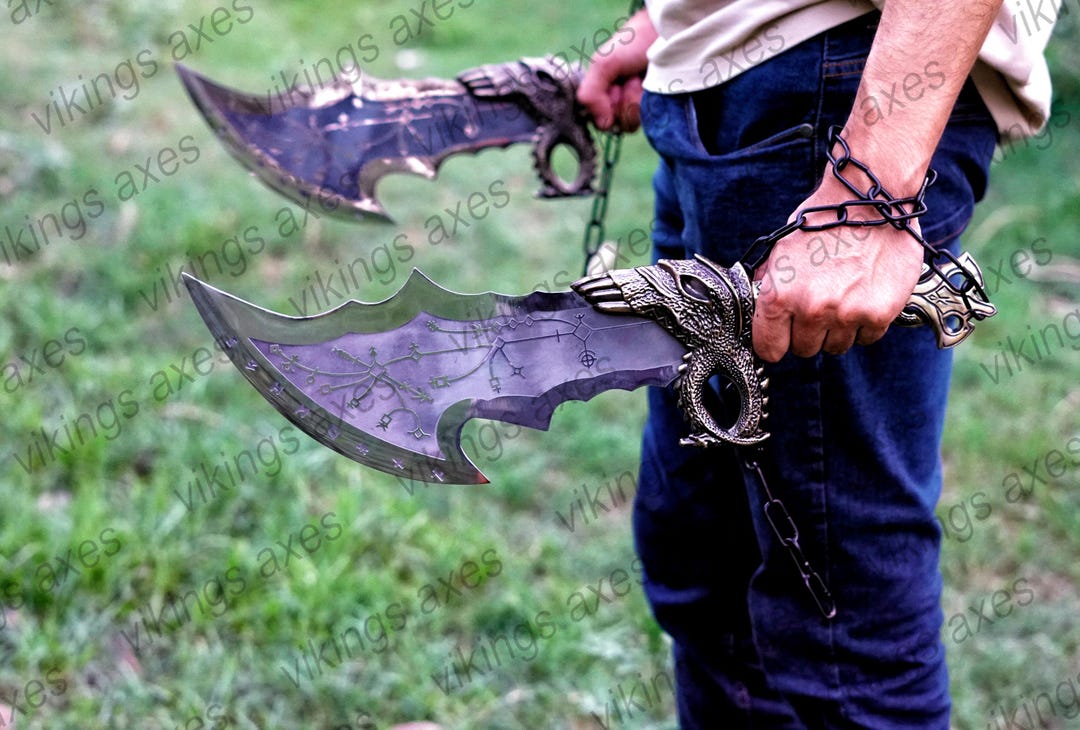 God of War Blades of Chaos & Leviathan Axe Kratos Blades, Viking ...