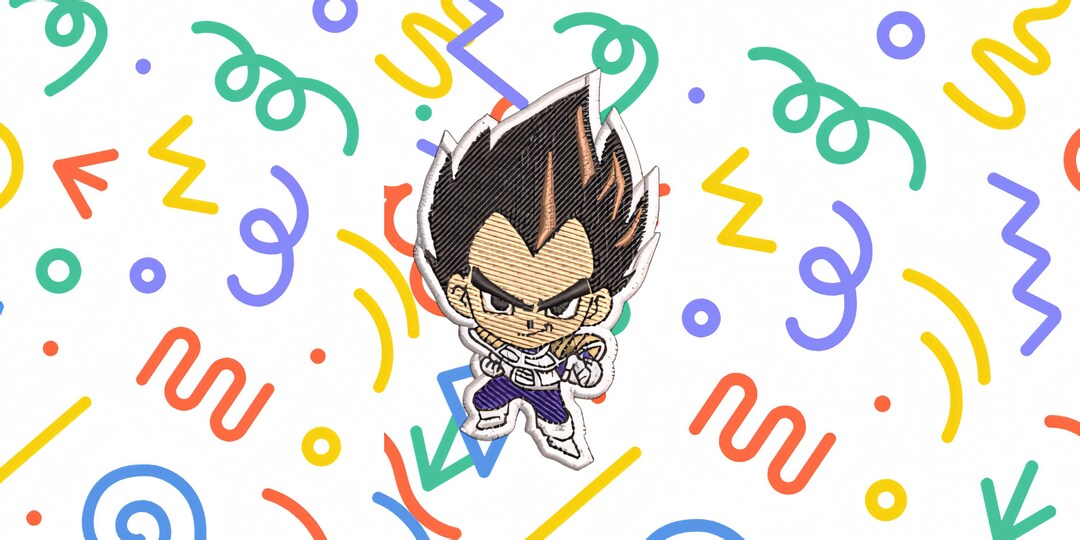 Vegeta Dragon Ball Z Embroidery Design - Instant Download - PES DST EXP ...
