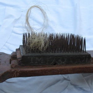 Signed 1739 Flax Hemp Linen Plant Fiber Northeast USA Carder Comb ...