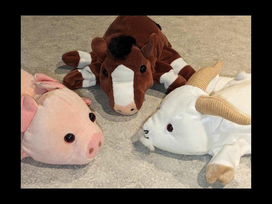 Caltoy Barnyard Farm Friends 3 Hand Puppets - a Pig, Goat & Pony or ...