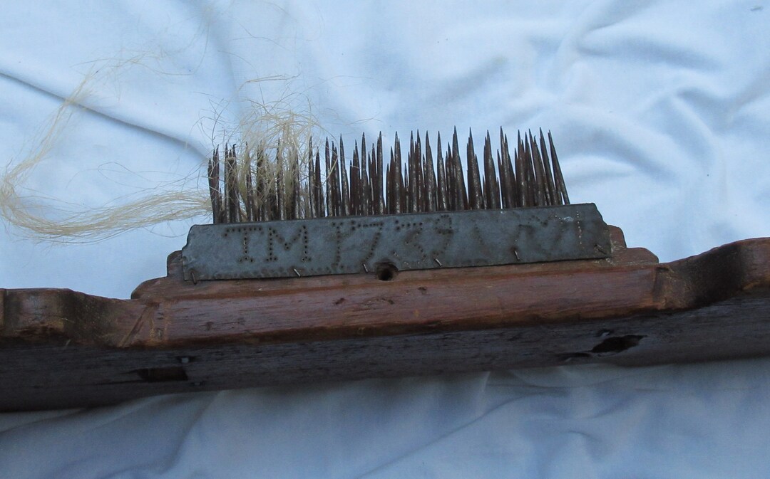 Signed 1739 Flax Hemp Linen Plant Fiber Northeast USA Carder Comb ...