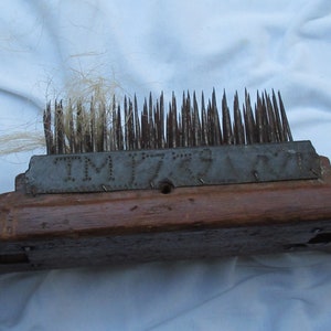 Signed 1739 Flax Hemp Linen Plant Fiber Northeast USA Carder Comb ...