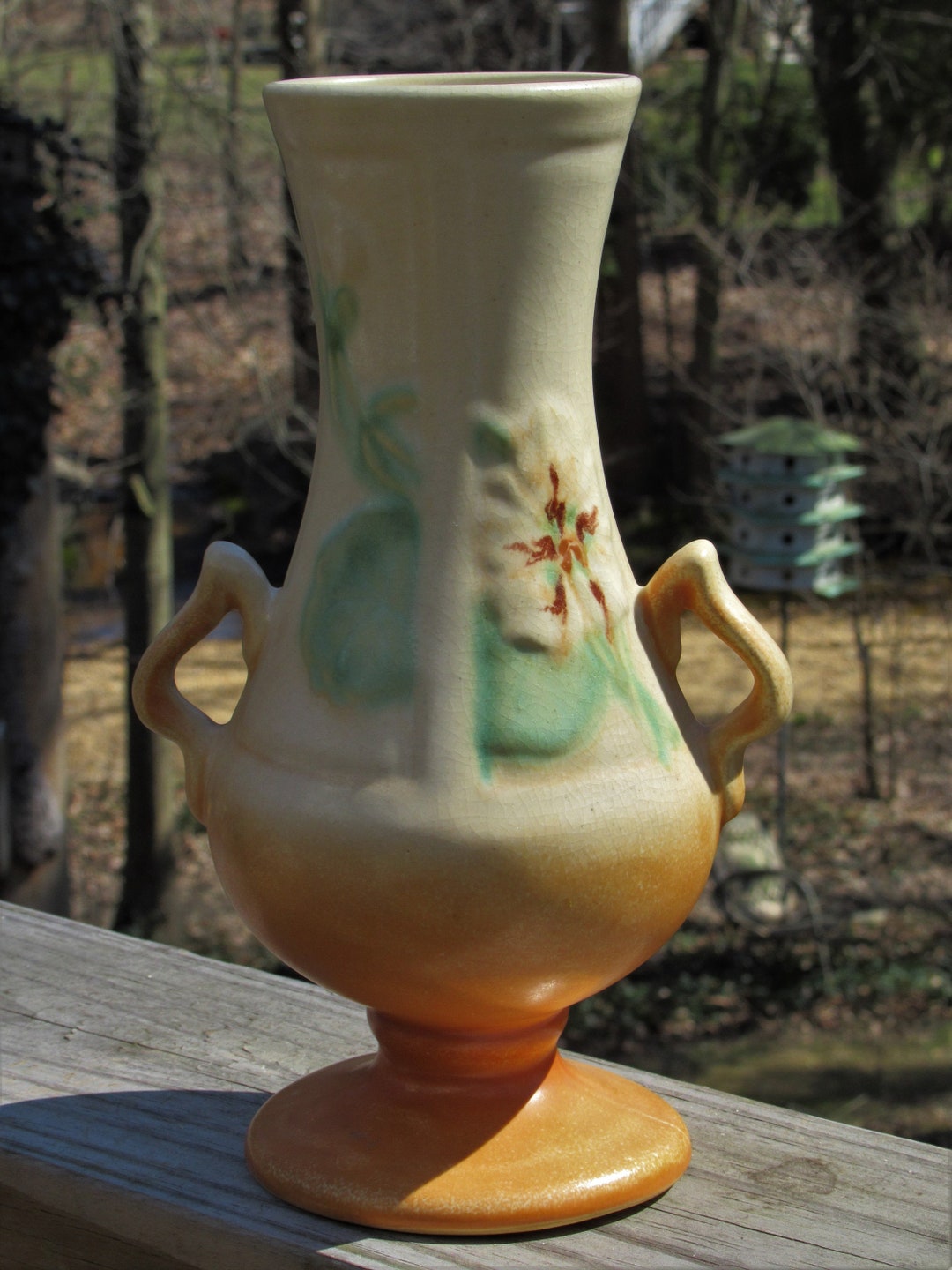 Weller Pottery Panella Narsturtium Pansy Double Handle Vase, 1940's - Etsy