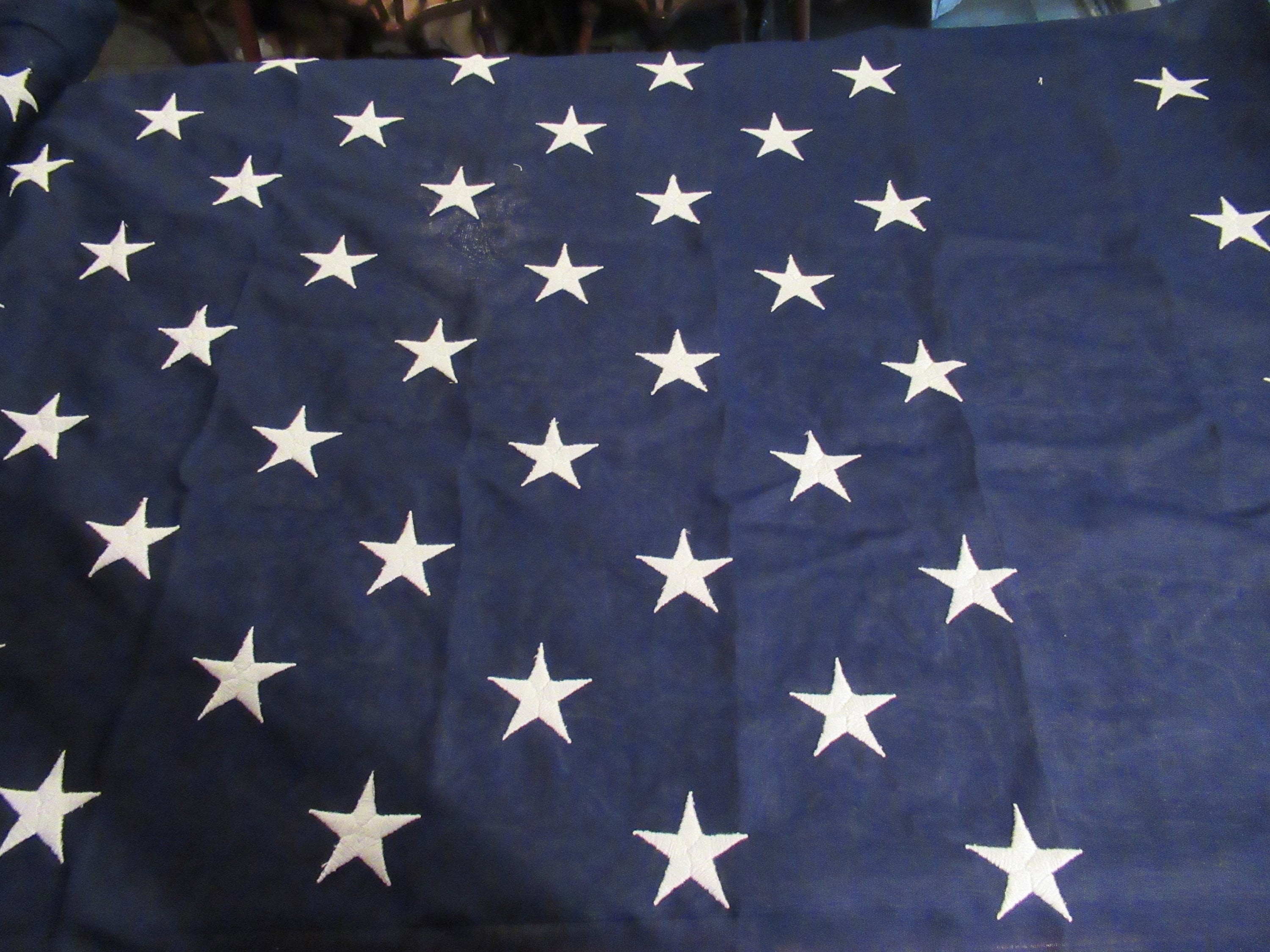 Vintage authentic American FLAG fabric USA embroidered 50 | Etsy