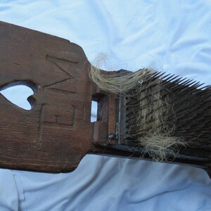 Signed 1739 Flax Hemp Linen Plant Fiber Northeast USA Carder Comb ...