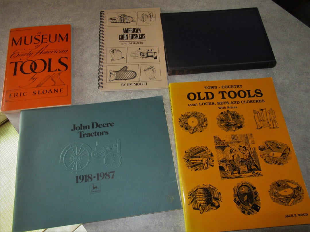 Collection Antique Wood Working & Farm Tools With Tool ID Books, Corn ...