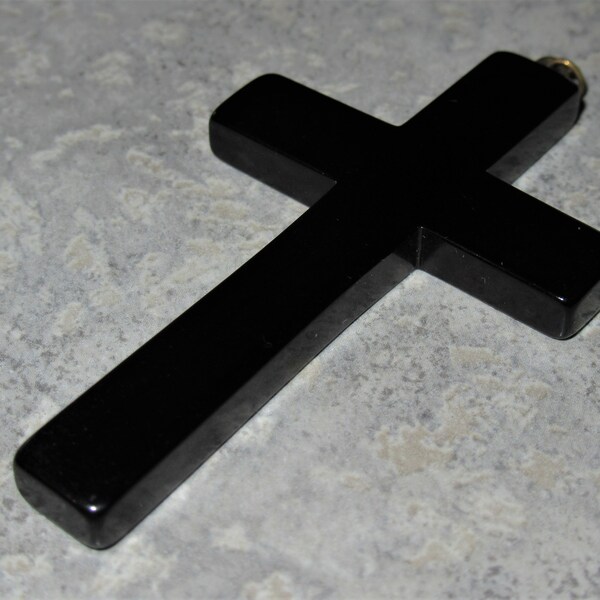 Large Black Cross Pendant - Etsy