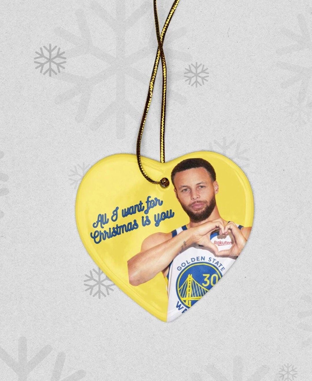 Steph Curry Heart Shaped Christmas Ornament All I Want for Christmas is ...