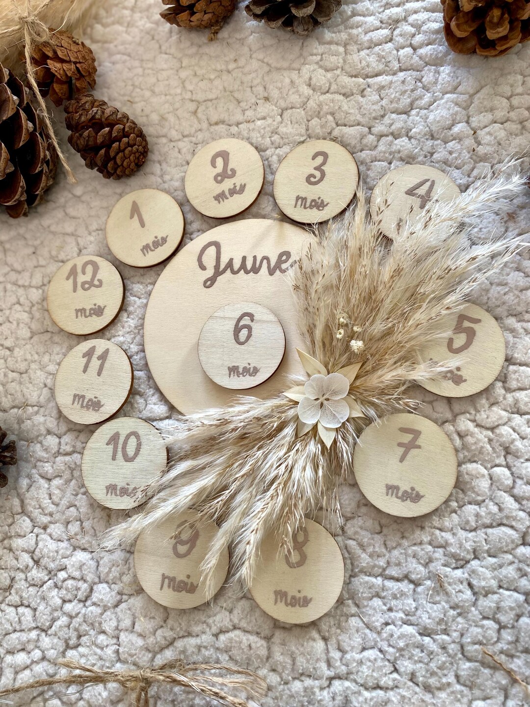 Baby Milestone Cards/ Personalized Milestone Cards/ Dried Flower First ...