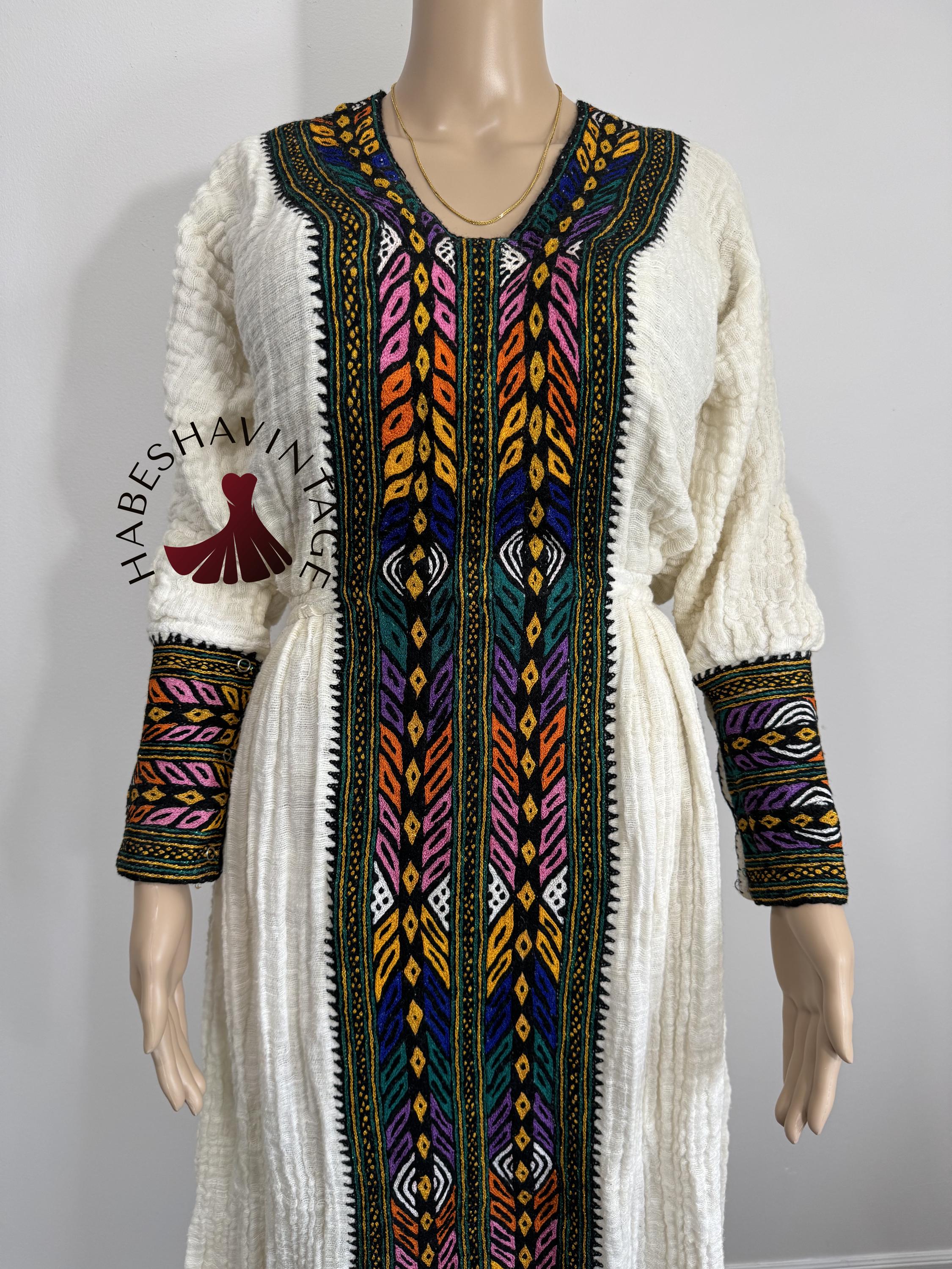 Elegant Hand-made Habesha Kemis Tigray Axum Tibeb Dress Ethiopian ...