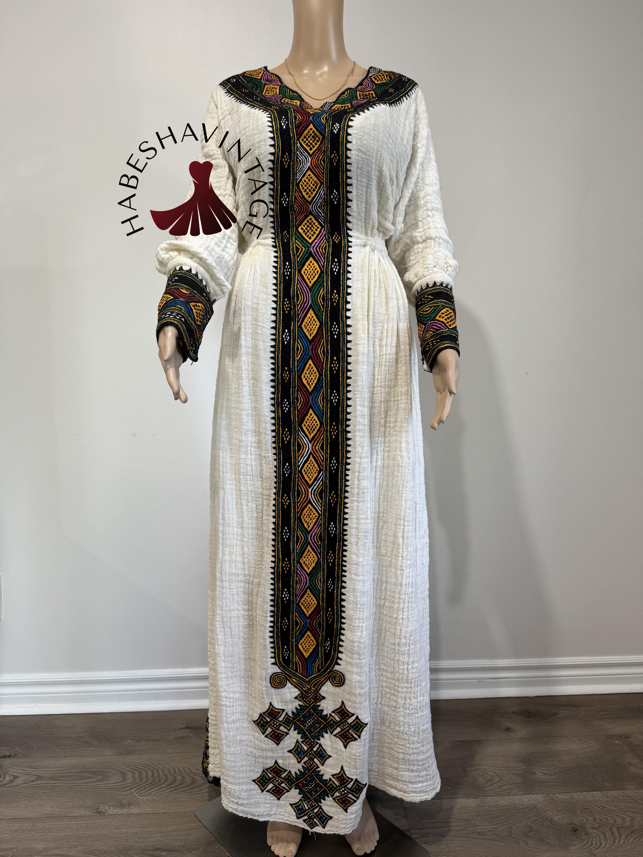 Elegant Hand-made Habesha Kemis - Axum Tibeb Dress | Ethiopian ...
