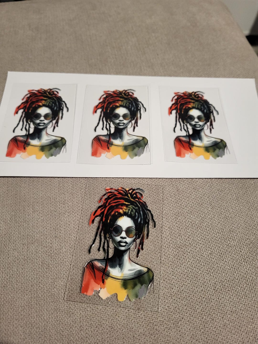 Rasta Girl Sticker - Dreadlocks, Reggae Colors, Laptop Decal, Water ...
