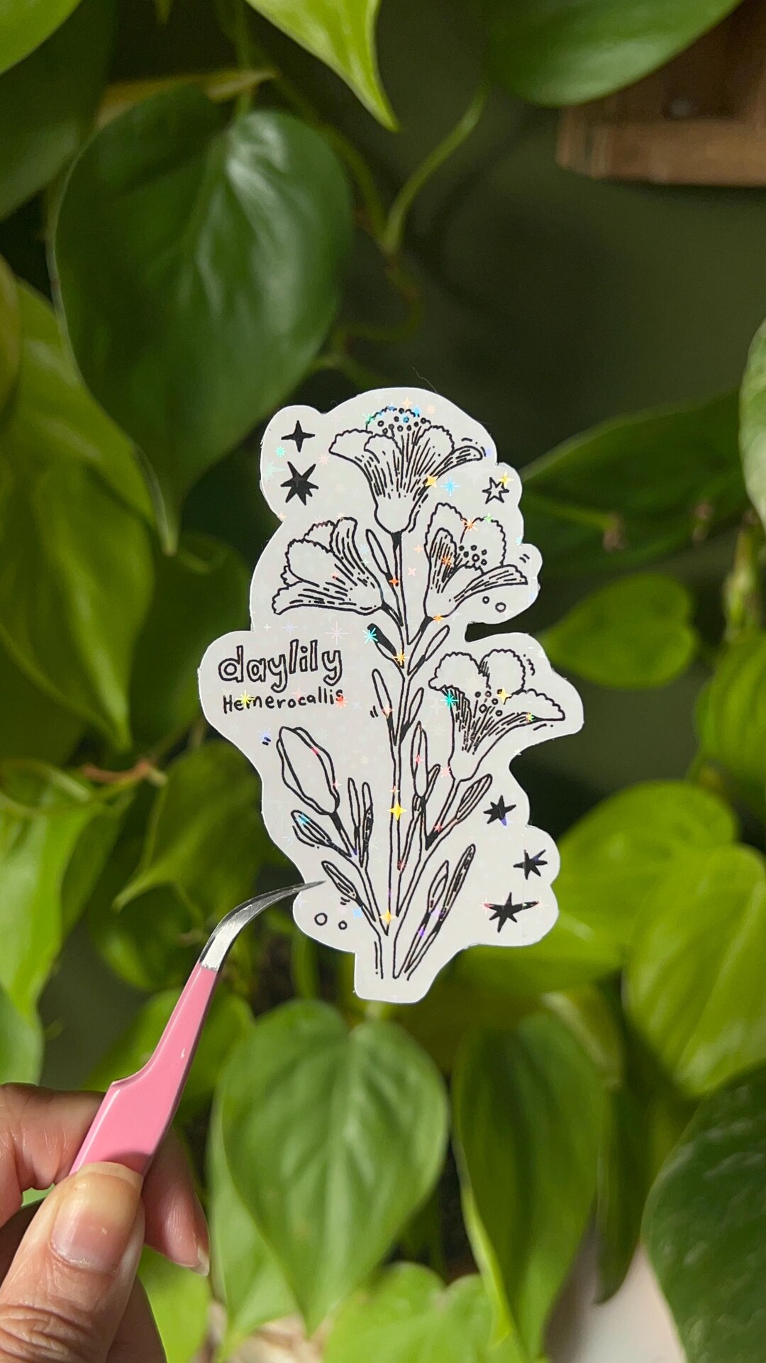 Holographic Lilies Flower Vinyl Sticker - Etsy
