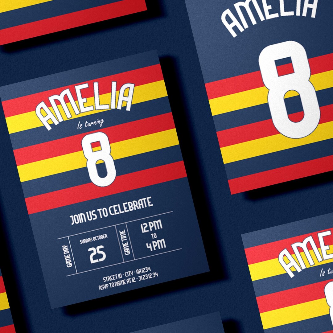 Personalised AFL Card | Australian Football Birthday Invitation ...