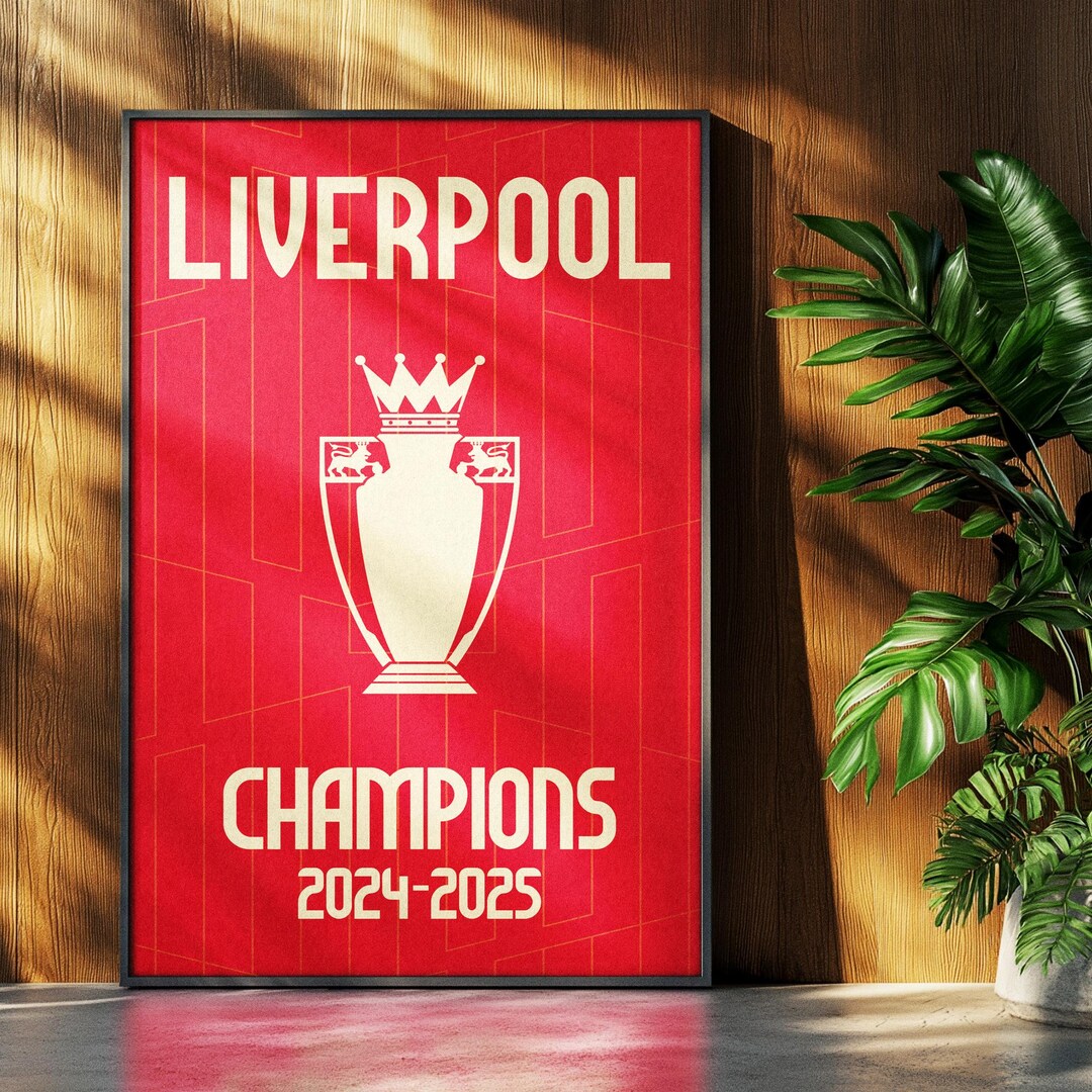 Liverpool Champions Poster | 2024/25 – Red Glory | A1 Poster (digital ...