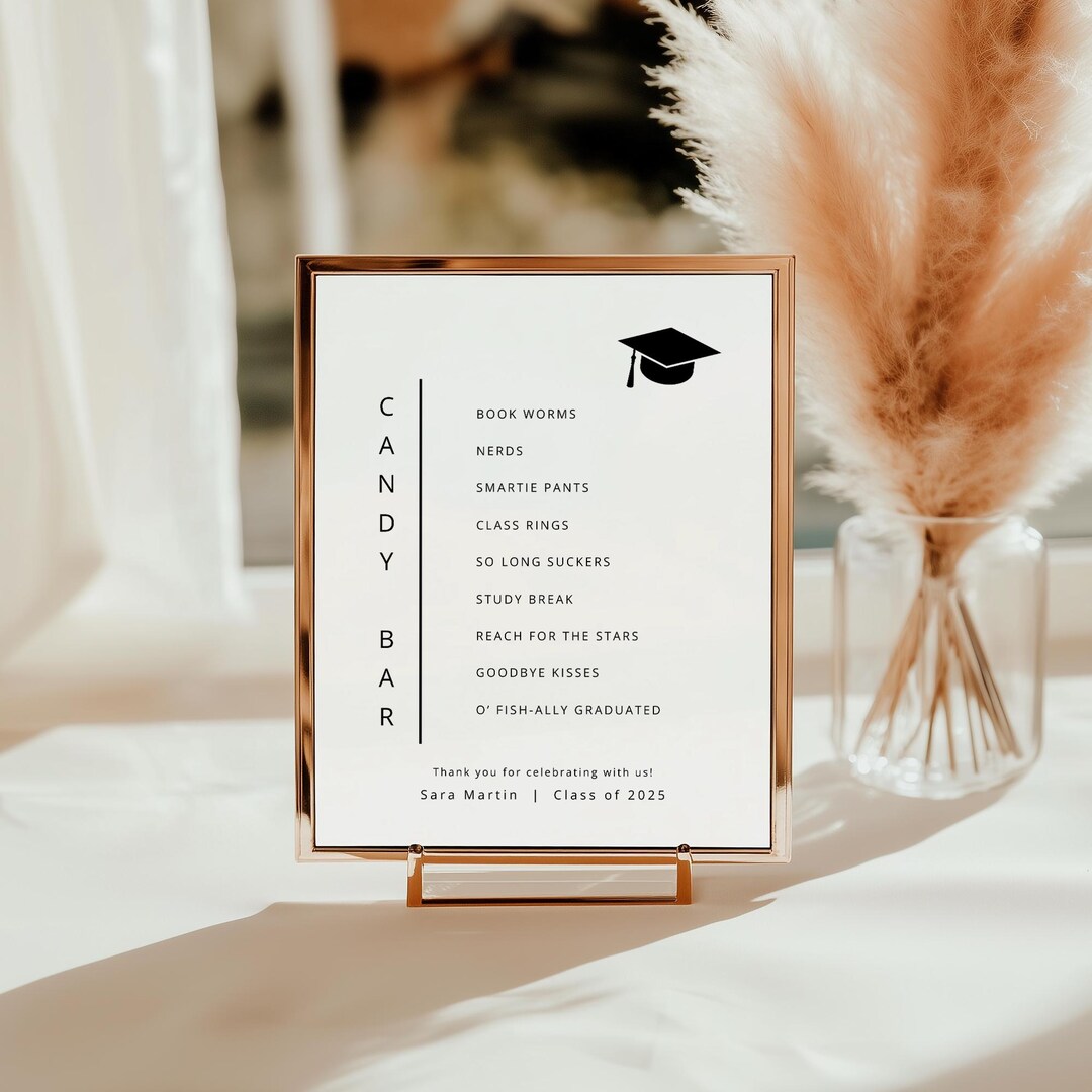Graduation Candy Bar Sign Template, Graduation Open House Party Signs ...