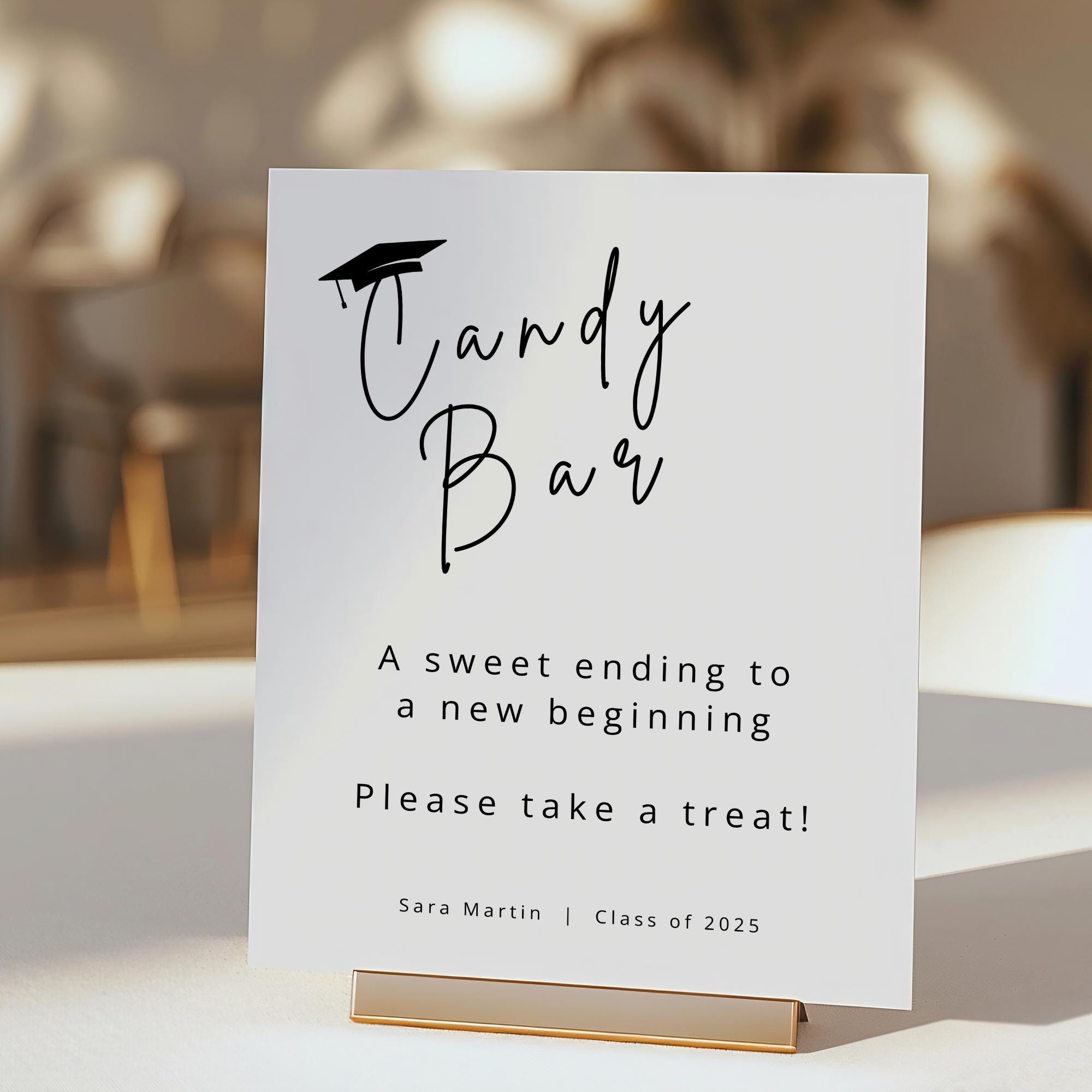 Graduation Candy Bar Sign Template, Graduation Open House Party Signs ...