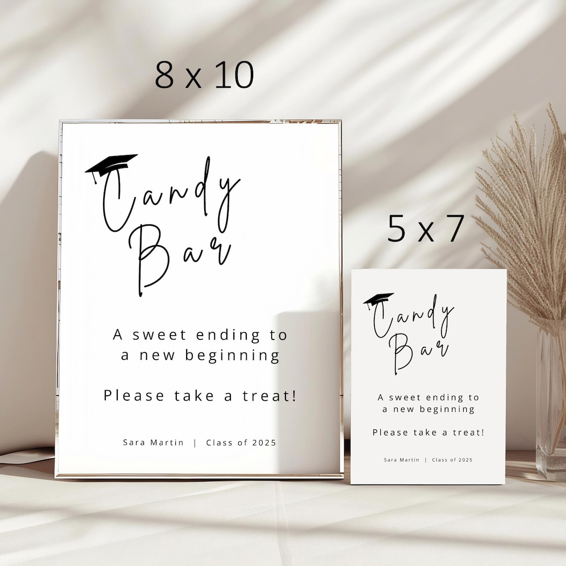 Graduation Candy Bar Sign Template, Graduation Open House Party Signs ...