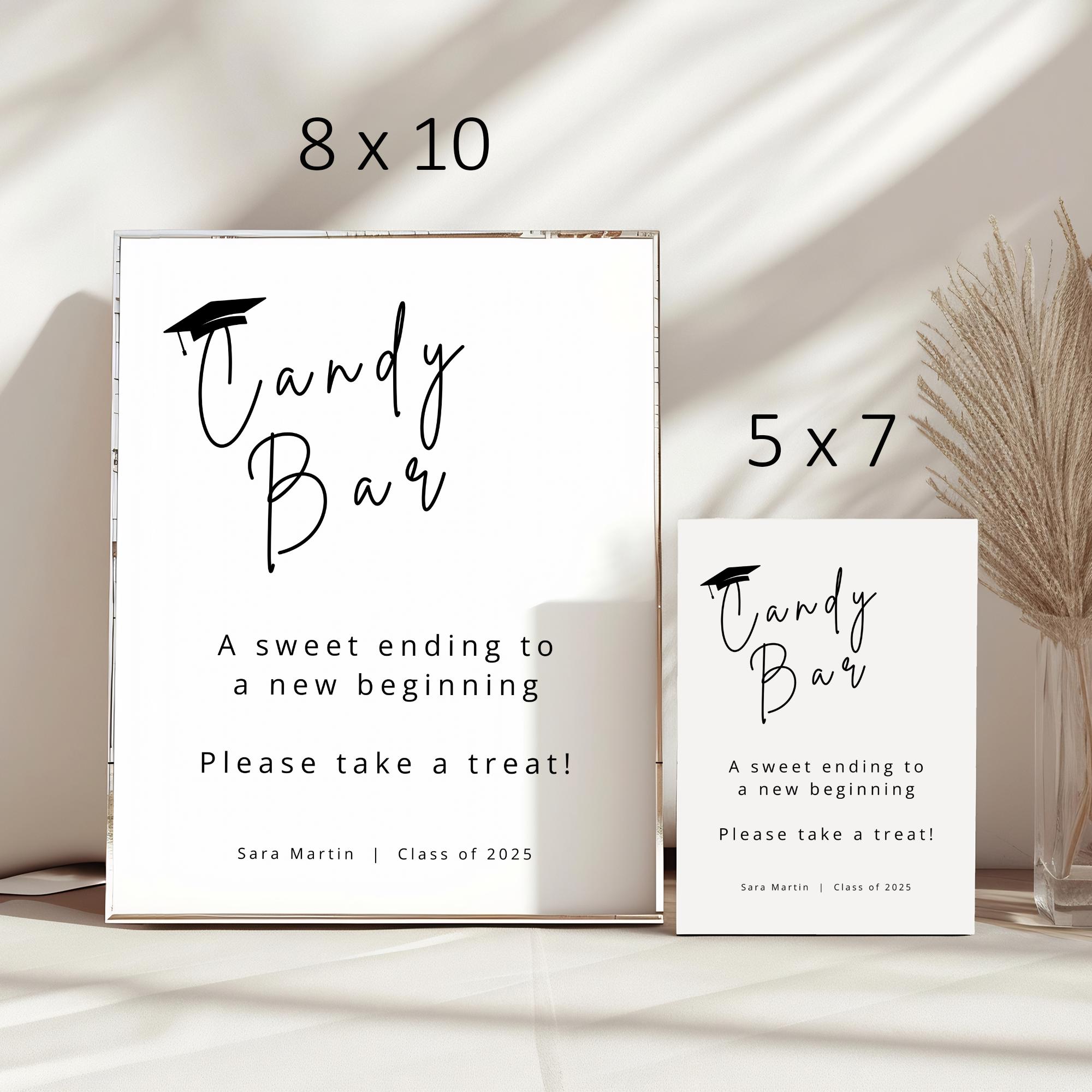 Graduation Candy Bar Sign Template, Graduation Open House Party Signs ...