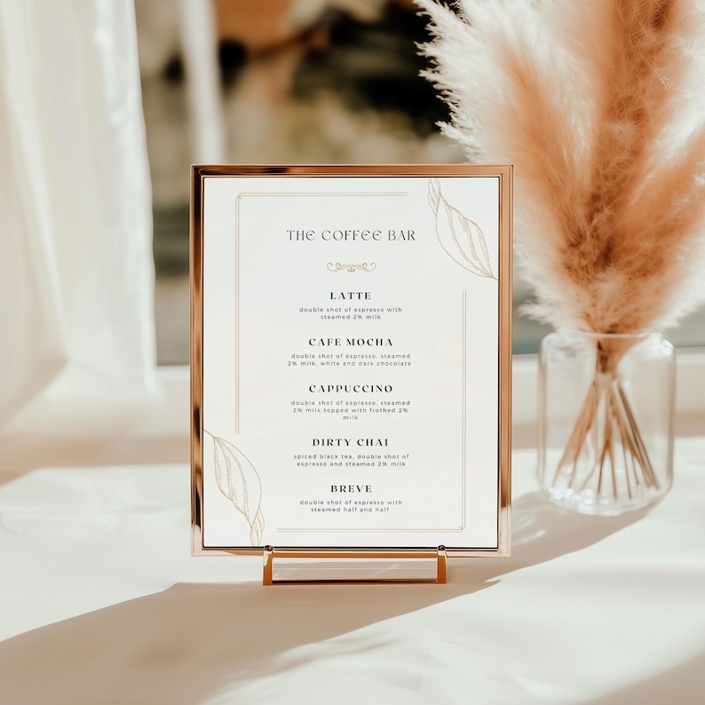 Customizable Coffee Bar Sign, Coffee Bar Accessories, Coffee Bar Menu ...