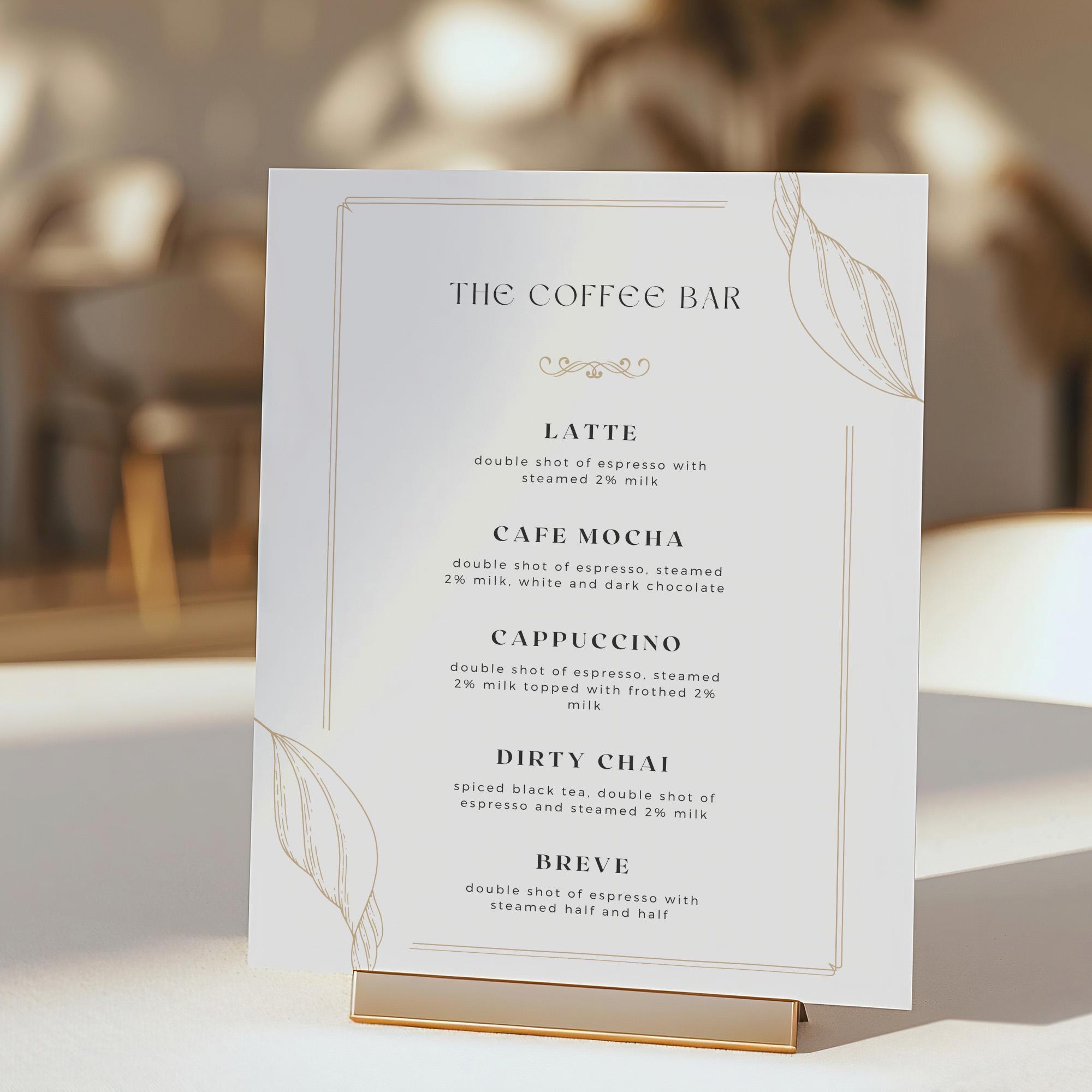 Customizable Coffee Bar Sign, Coffee Bar Accessories, Coffee Bar Menu ...