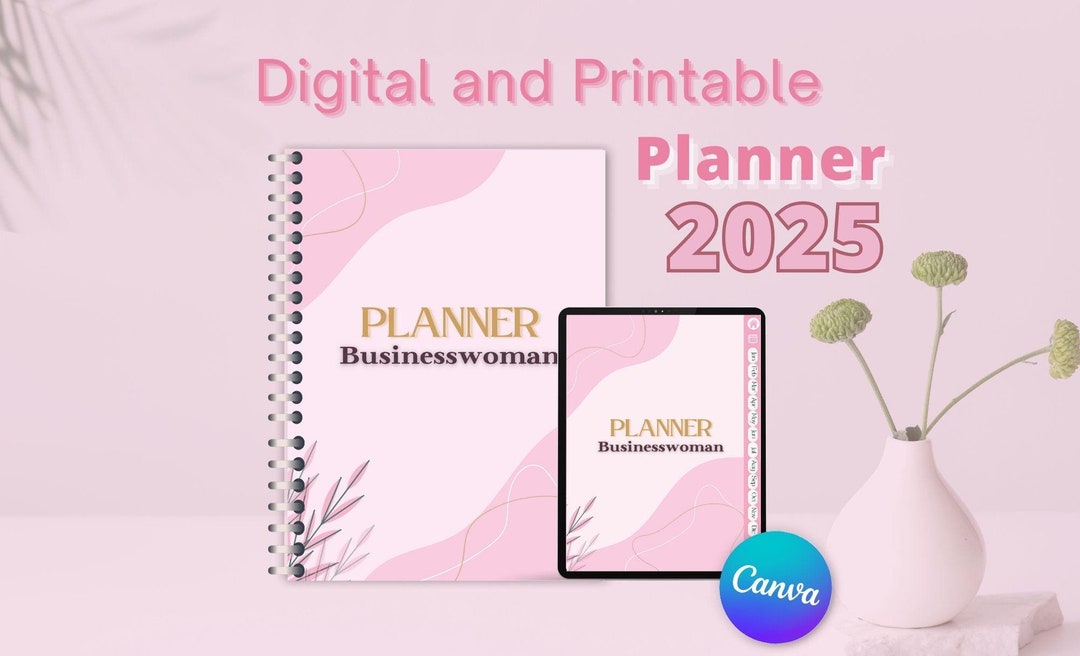 2025 Printable Planner Pink and White Planner Floral Design Agenda for ...