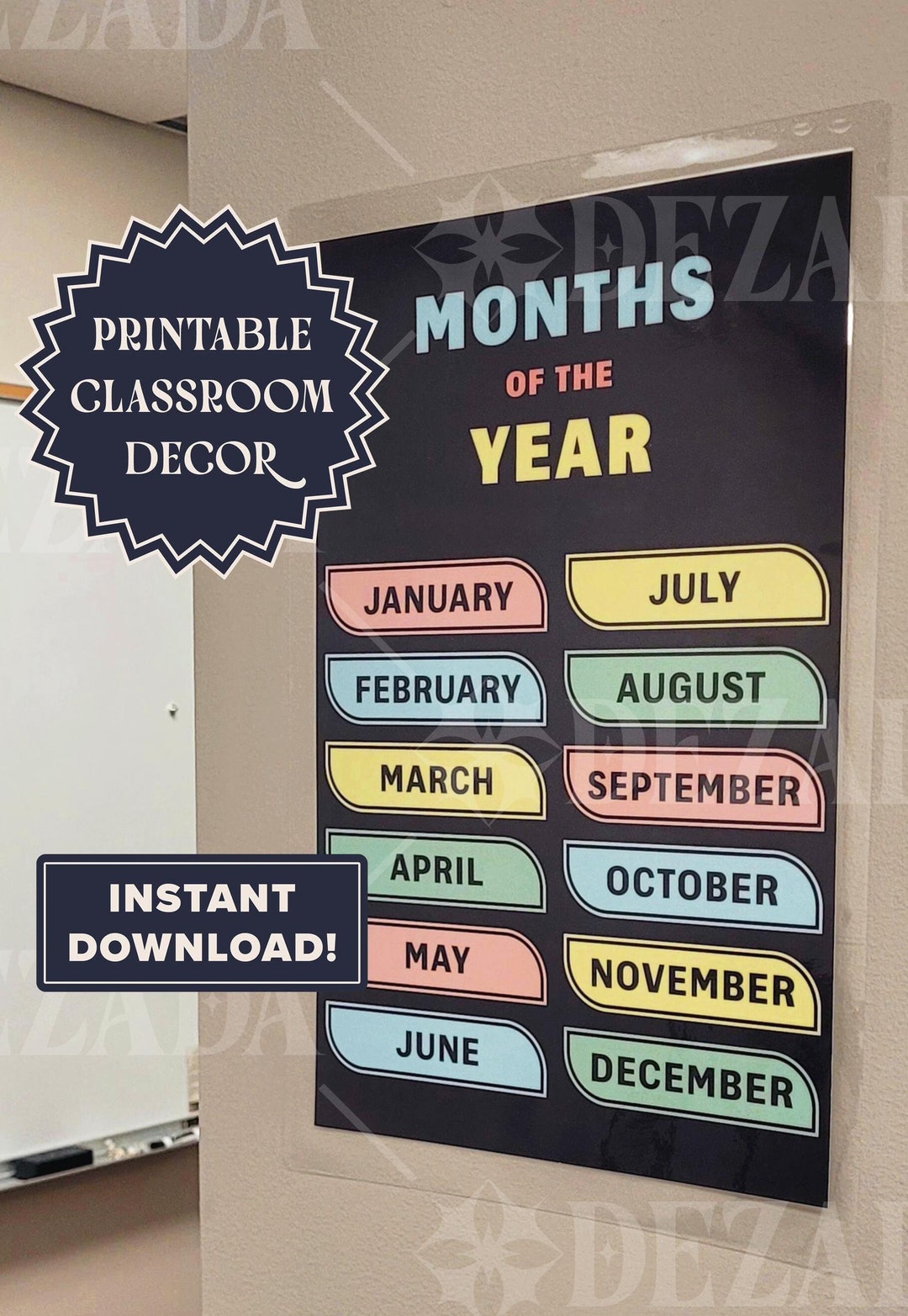 Months Poster I Months of the Year Print I Classroom Decor I ...