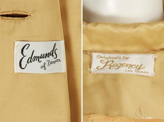 Vintage gold satin twill swing coat, 1950s raglan sle… - Gem