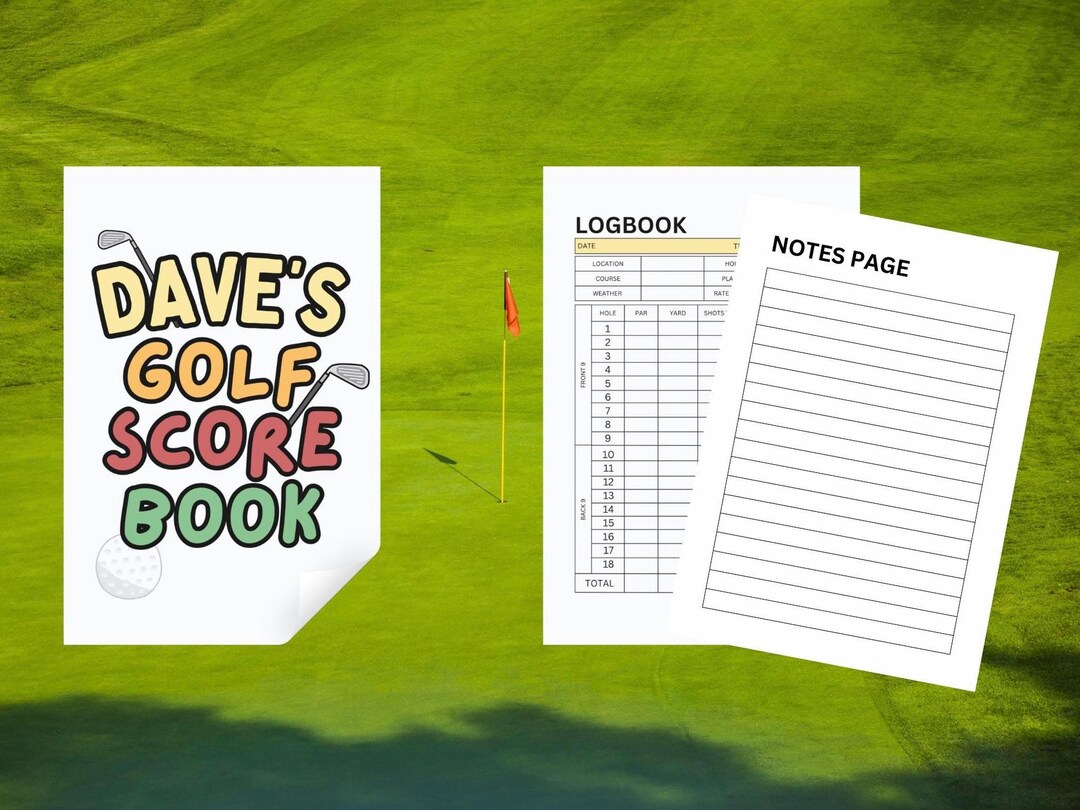 Golf Log Book Personalised Planner Digital Journal Golf Score Record ...