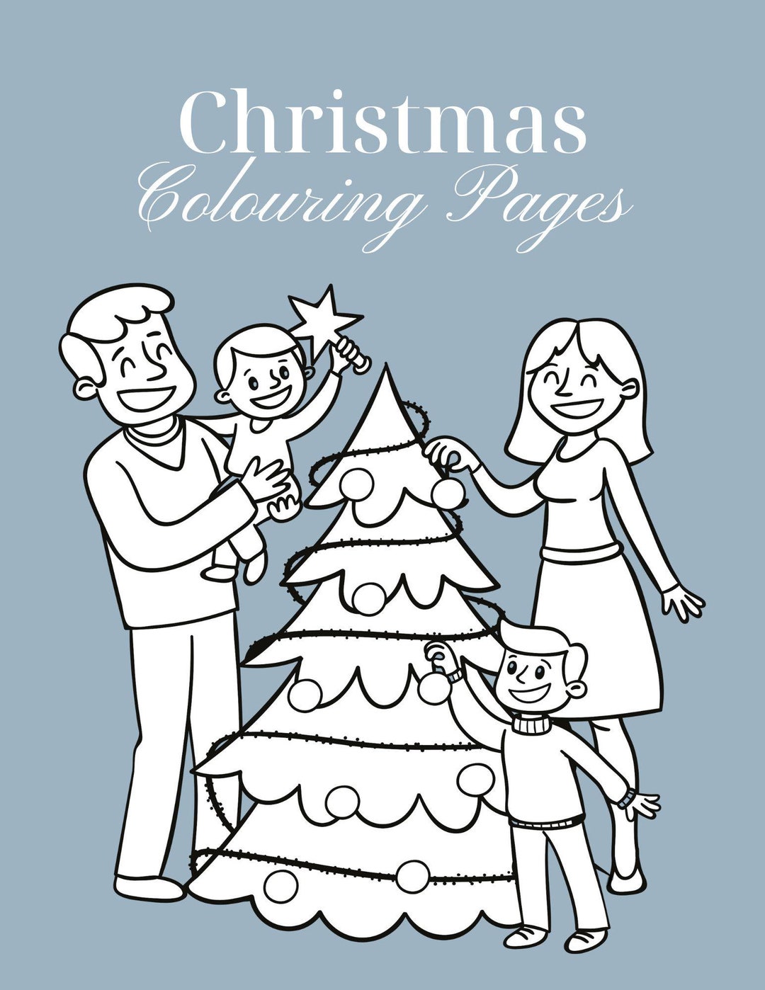Simple Christmas Colouring Book - Etsy