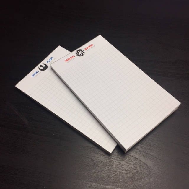 Star Wars Note Pads - Imperial Orders - Rebel Plans - Letterpressed ...