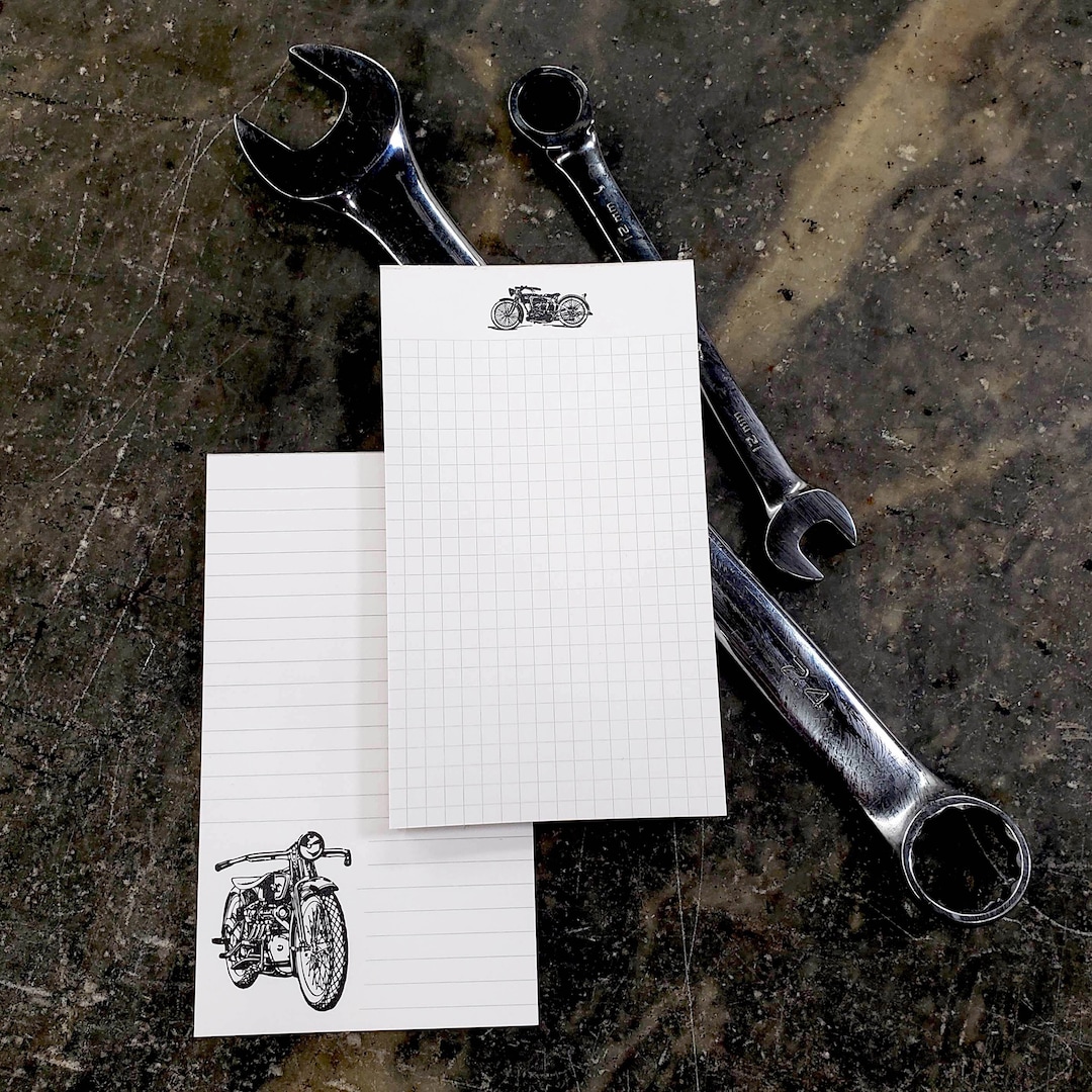 Motorcycle Note Pads - Letterpress Notepad - Grocery Shopping List ...
