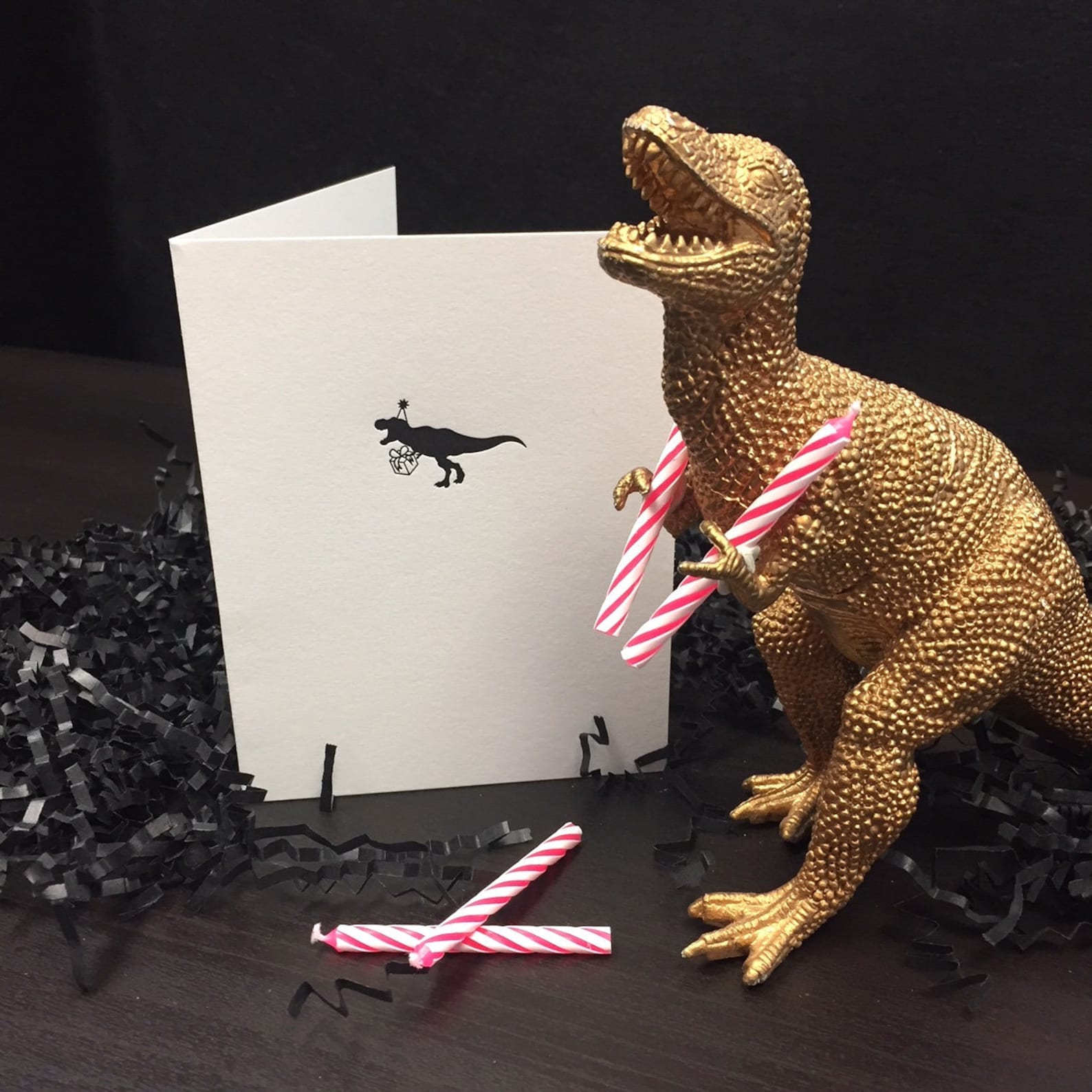 Birthday T-rex Card A2 Sized Letterpressed Blank Greeting - Etsy