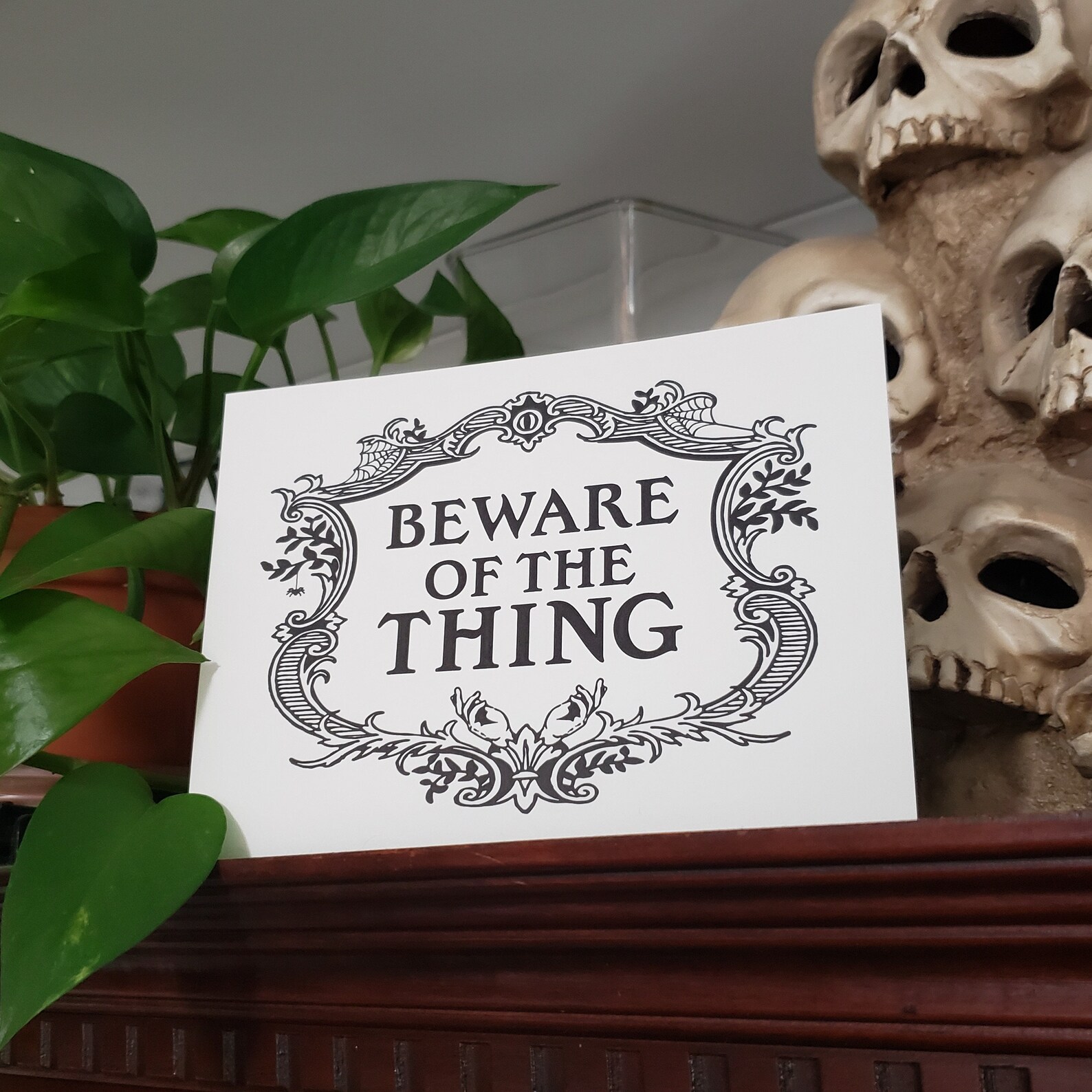 Beware of the Thing Art Print - Letterpressed Print Wall Art 5x7 ...