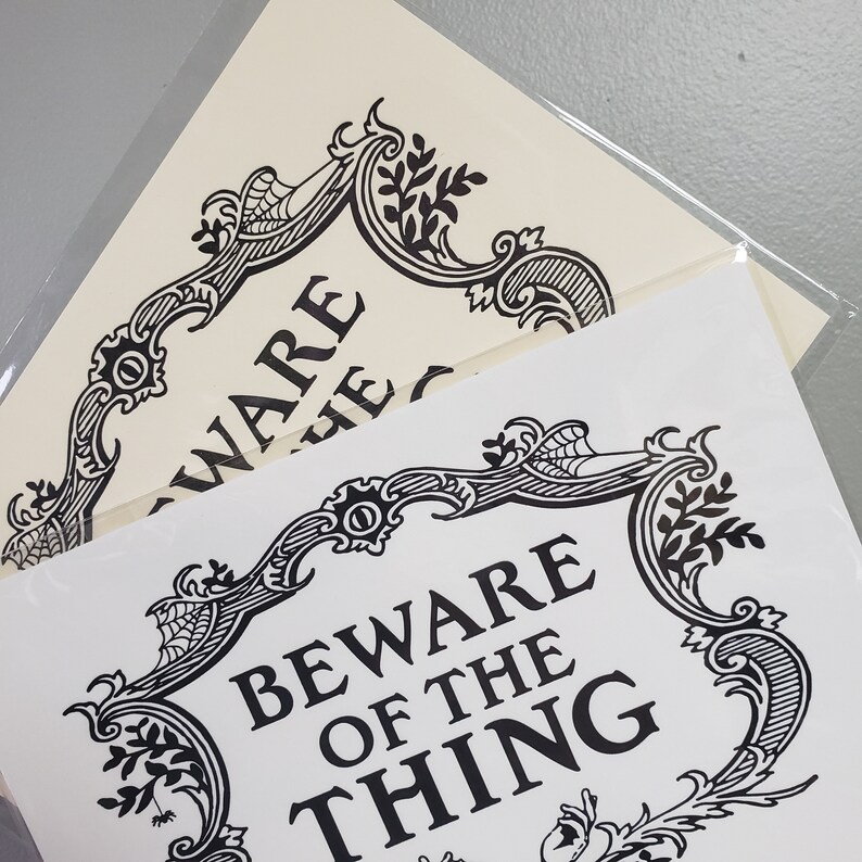 Beware of the Thing Art Print Letterpressed Print Wall Art - Etsy