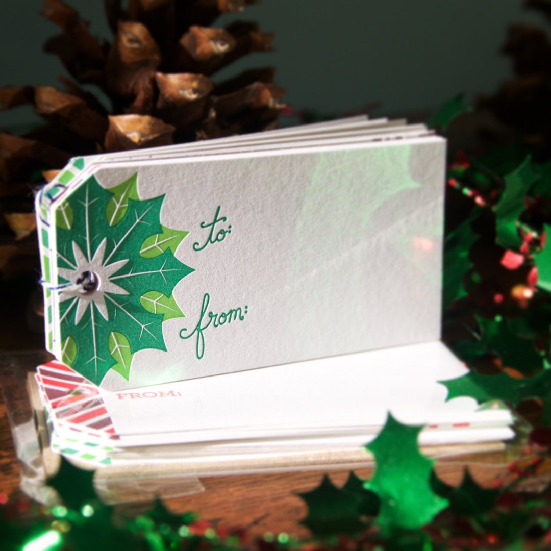 Christmas Cheer Gift Tags - 16 Pack Letterpressed Gift Tags - Etsy