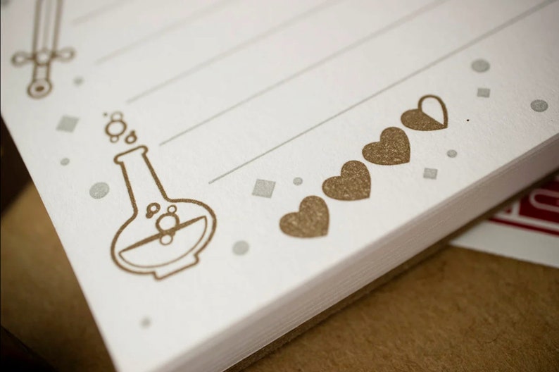 Side Quest Note Pad - Gamer - Letterpress Printed Note Pad - Grocery ...