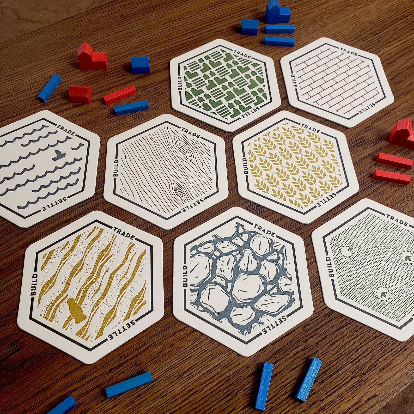 Coasters Inspired by Resource Trading Board Game 8 Unique - Etsy