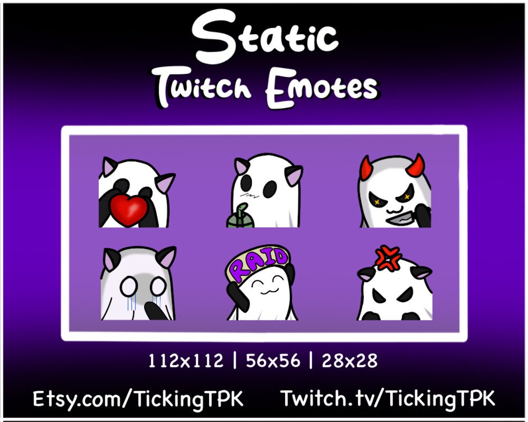 Chibi Ghost Cat Static Twitch Emotes - Etsy