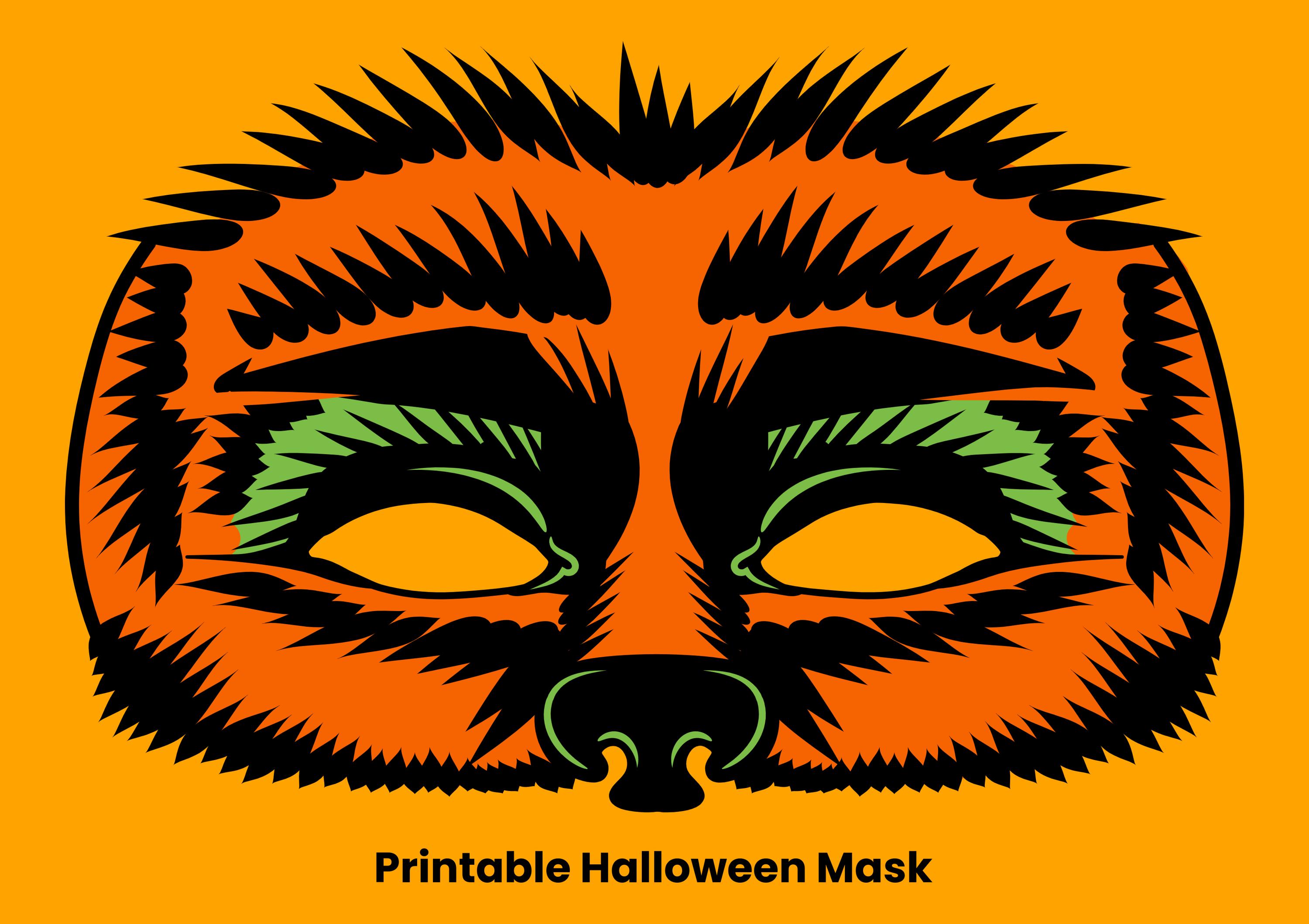 Halloween Mask Printable at Home Werewolf Mask Halloween Werewolf ...