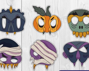 Halloween Mask Printable at Home Bundle Mask Halloween Monster Costume ...