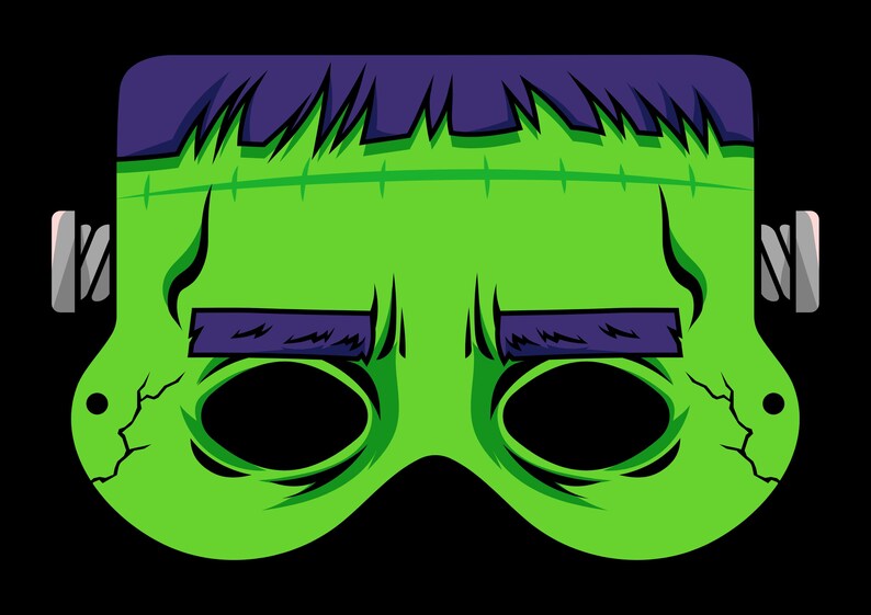 Halloween Mask Printable at Home Frankenstein Mask Halloween Monster ...