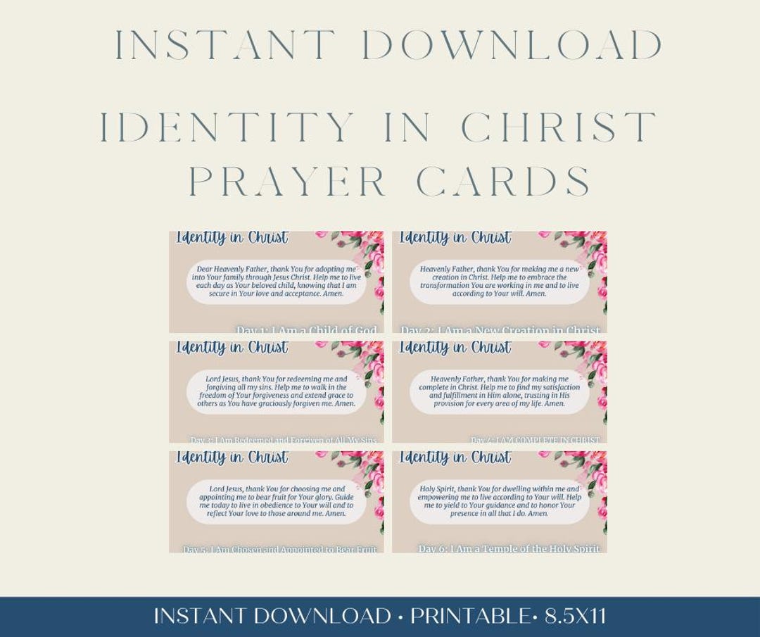 Identity in Christ Prayer Cards • Prayer Cards • Prayer Cards - Etsy